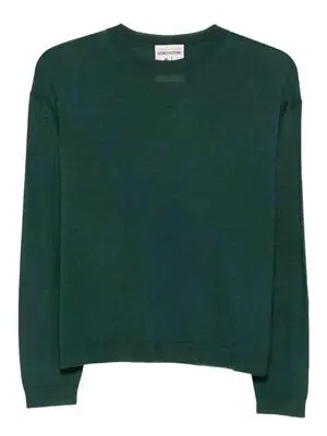 SEMICOUTURE Crew Neck Long Sleeve Sweater - Green