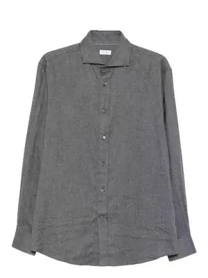 Brunello Cucinelli Herringbone-weave Long-sleeve Shirt - Grey