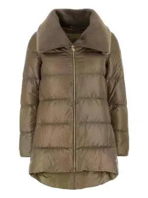 Herno Faux-fur-collar Quilted Jacket - Brown