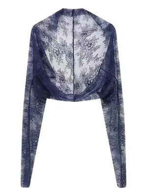 Alberta Ferretti Lace Shrug Blue