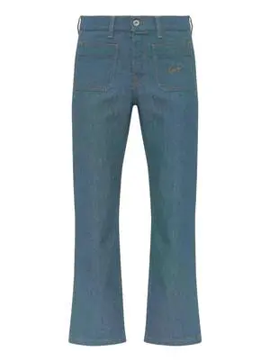 Kenzo Logo-embroidered Patch-pocket Jeans - Blue