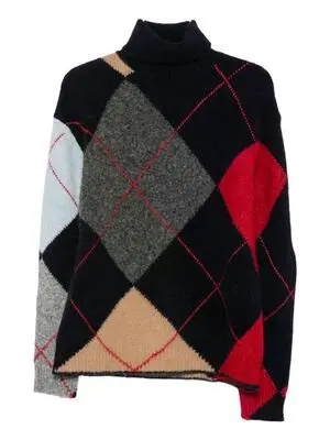 SEMICOUTURE Argyle-pattern Sweater - Blue