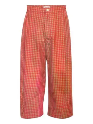 Henrik Vibskov Open Dart Checked Trousers - Red
