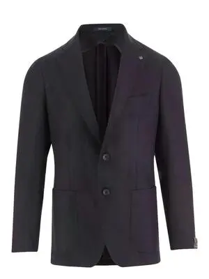 Tagliatore Single-breasted Wool Blazer - Blue