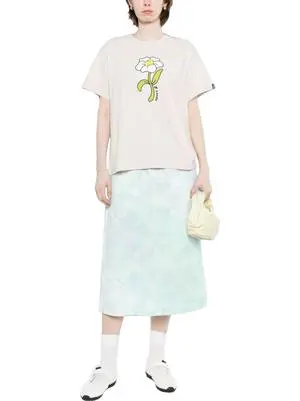AGNES B. Floral Midi Skirt - Blue