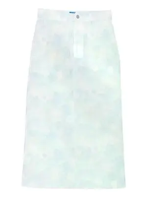 AGNES B. Floral Midi Skirt - Blue