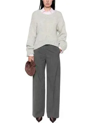 EMERSON RENALDI Chunky Knit Crew Neck Sweater - Grey