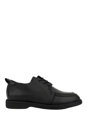 LINDA BAUMANN Grain-leather Lace-up Shoes - Black
