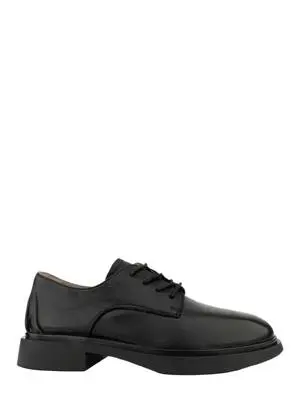 LINDA BAUMANN Lace-up Leather Derby Shoes - Black