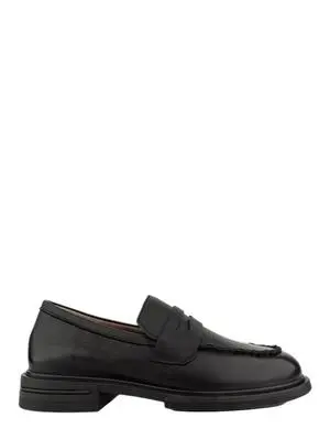 LINDA BAUMANN Leather Loafers - Black
