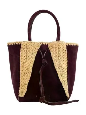 GABRIELA HEARST Small Marija Suede Raffia-panel Tote Bag