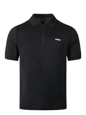 BOSS Logo-print Quarter-zip T-shirt