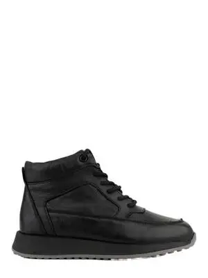 LINDA BAUMANN Lace-up Side-zip High-top Sneakers - Black