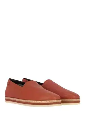 TOD'S Logo-print Leather Loafers - Brown