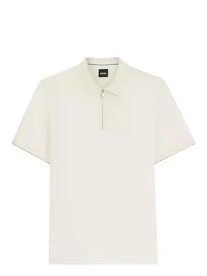 BOSS Zip-fastening Polo Shirt - Neutrals