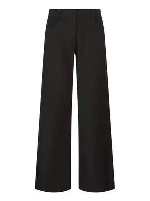 Max Mara Wide-leg Twill-weave Trousers - Black