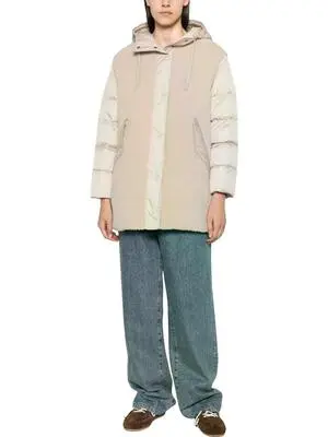Herno Hooded Panelled Coat - Neutrals