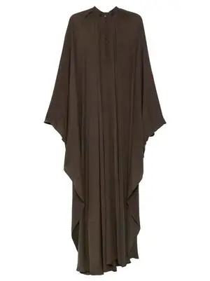 TOM FORD Gathered Maxi Silk Dress - Brown