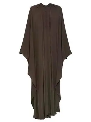 TOM FORD Gathered Maxi Silk Dress - Brown
