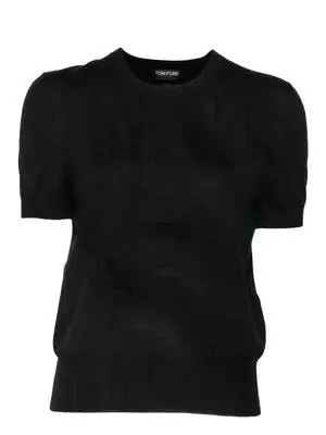 TOM FORD Fine Knit Crew Neck T-shirt - Black