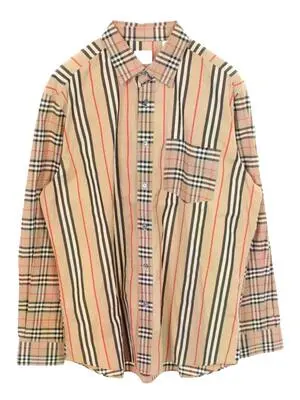 Burberry 2020s Checked Long Sleeve Shirt - Neutrals