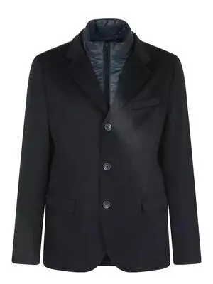 Herno Button-fastening Layered Jacket - Blue