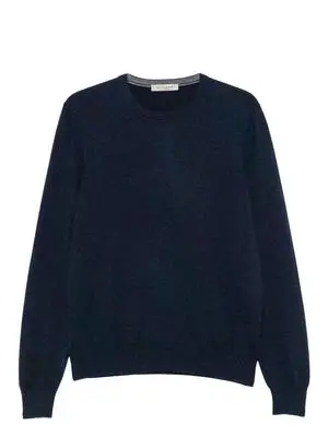 FILERIA Crew Neck Long Sleeve Sweater - Blue