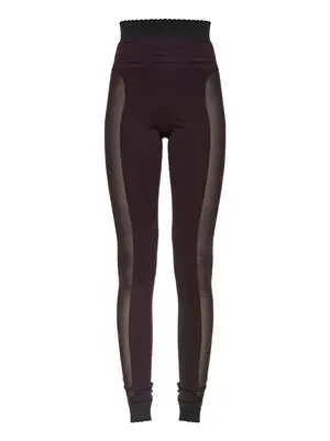 Attico Sheer-panelled Leggings - Purple