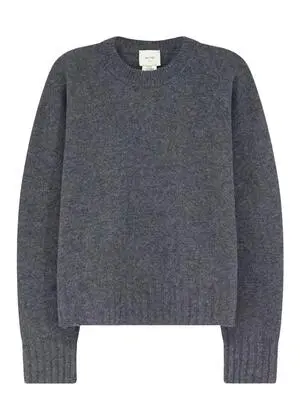 ALYSI Ribbed-trim Crew-neck Wool Sweater - Grey