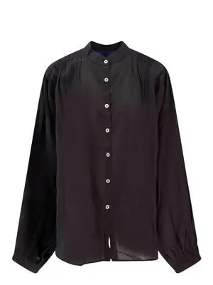MES DEMOISELLES Celeste Gathered-detail Shirt - Black
