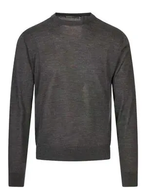 Canali Crew-neck Long-sleeve Sweater - Grey