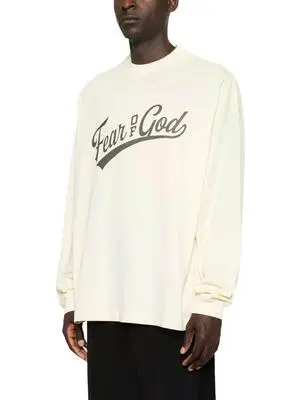 Fear Of God Logo-print Long-sleeve T-shirt - Neutrals