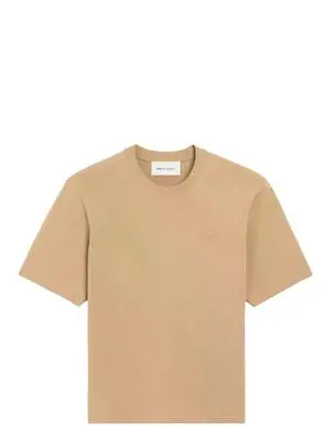 AMI Paris Cotton T-shirt With Embossed De Coeur Motif - Neutrals