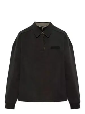 RETHINKIT STUDIOS Oversized Logo-patch Polo Shirt - Black