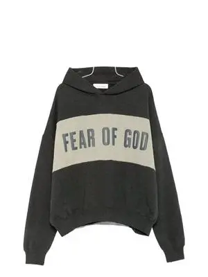 Fear Of God Logo-print Panelled Hoodie - Black