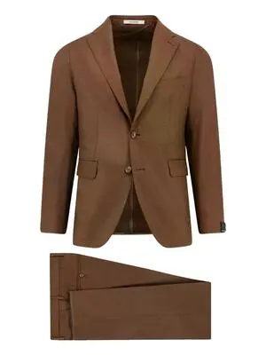 Tagliatore Single-breasted Virgin Wool Suit - Brown