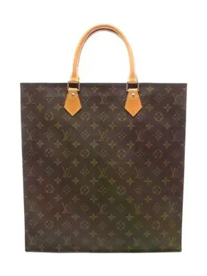 LOUIS VUITTON 2002 Sac Plat Monogram Tote Bag - Brown