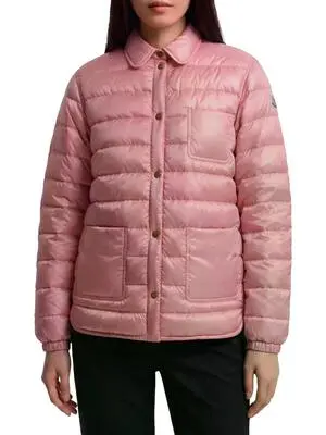 Moncler Quilted Down Shirt Jacket - Pink