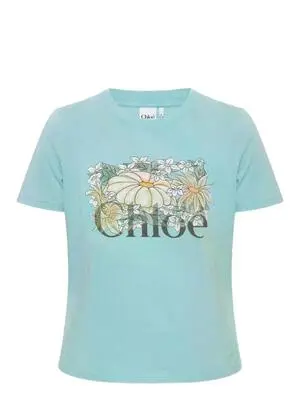Chloé Cotton Jersey Baby Fit T-shirt - Blue