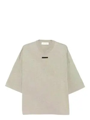 Fear Of God Logo-patch Oversized T-shirt - Neutrals