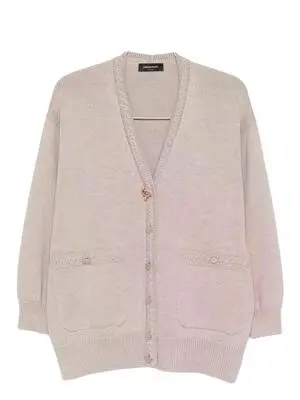 Fabiana Filippi V-neck Wool Cardigan - Neutrals