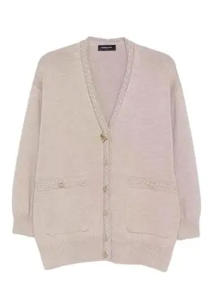 Fabiana Filippi V-neck Wool Cardigan - Neutrals