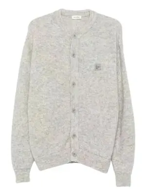 American Vintage Logo Patch Button-up Cardigan - Grey