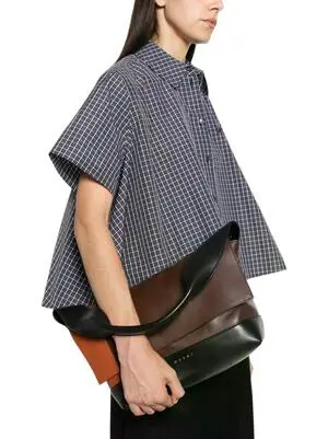 Marni Colour-block Leather Shoulder Bag - Brown