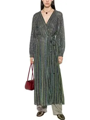 Missoni Sequin Embellished Striped Cardigan - Blue
