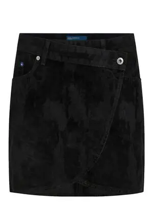 Karl Lagerfeld Velvet Denim Mini Skirt - Black