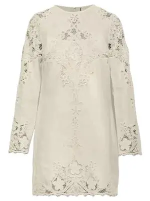 Ulla Johnson Camie Lace-panelled Mini Dress - Neutrals