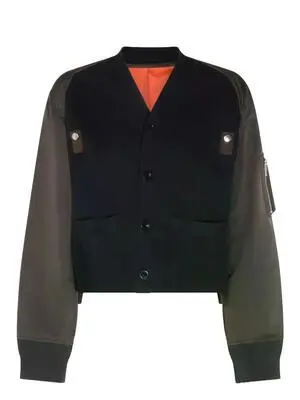 Sacai Panelled Cardigan - Blue