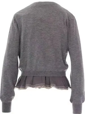 Liu Jo Lace-trim Ruffled Cardigan - Grey