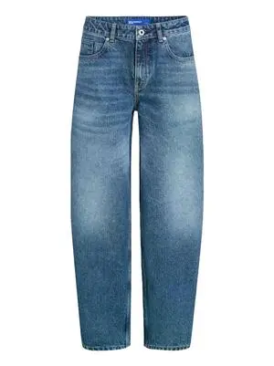 Karl Lagerfeld Mid-rise Barrel Seamed Jeans - Blue